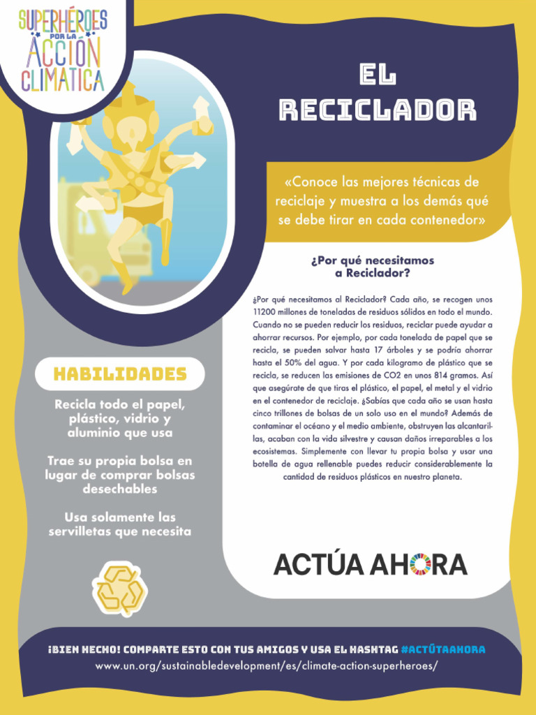 UN Climate-Action-Superheroes RECYCLE-RANGER ES | PDF