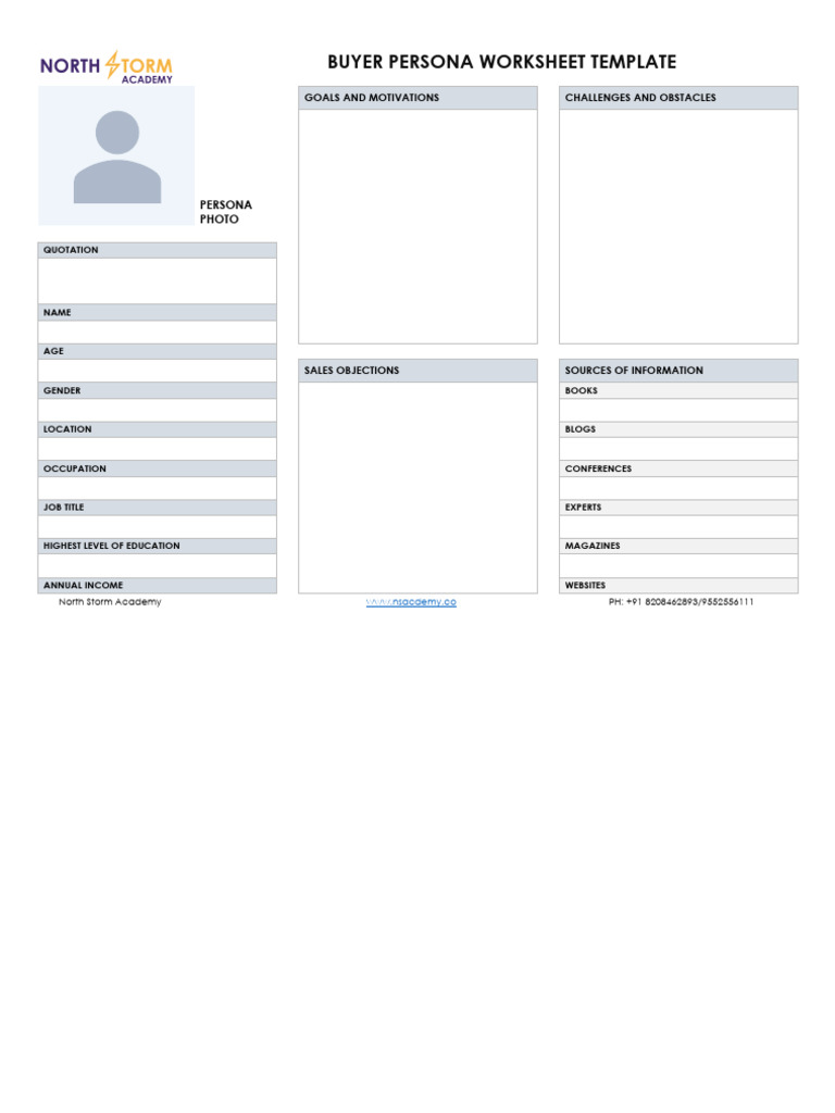 Buyer Persona Worksheet Template | PDF