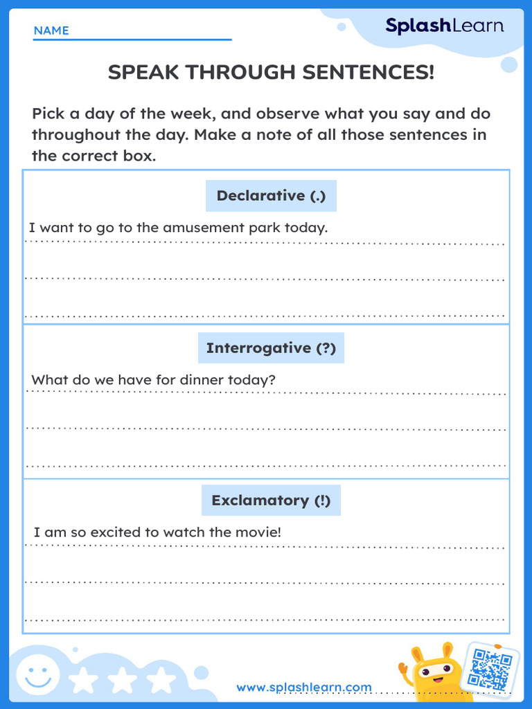 Speak Through Sentences - Worksheet | PDF