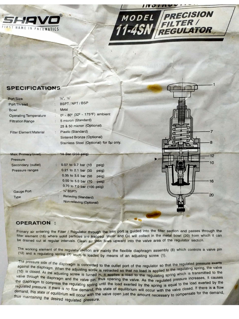 Shavo Norgren Filter Regulator | PDF