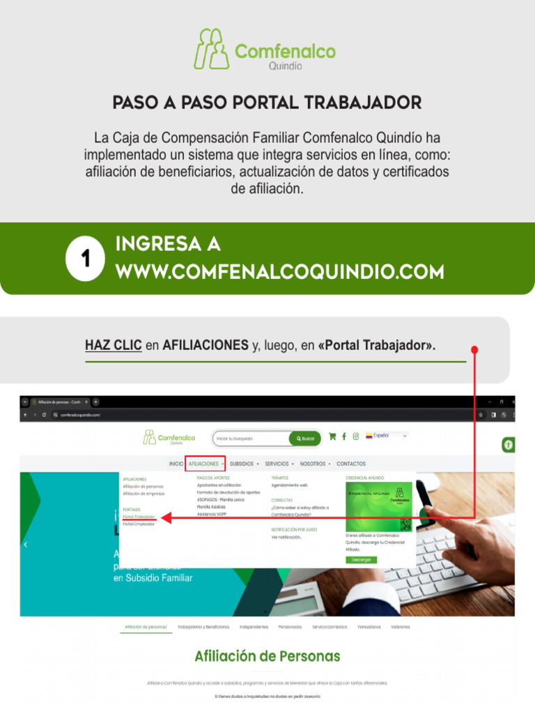 Guía del Portal Trabajador Comfenalco | PDF | Internet | Informática