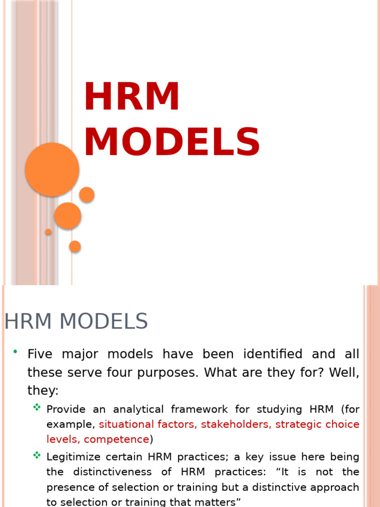 Key HRM Models and Strategies Explained | PDF | Human Resource ...
