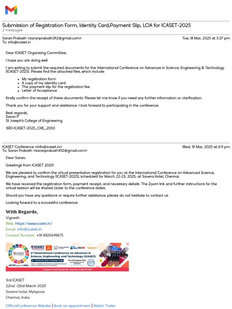 Loa For Icaset-2025 | PDF