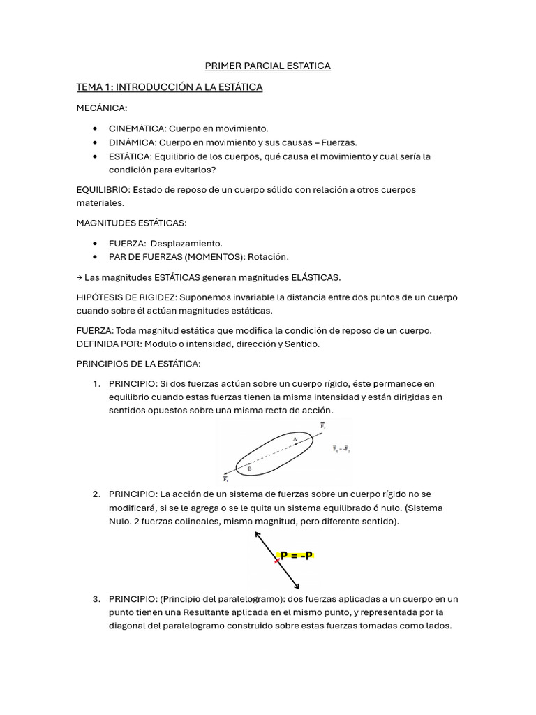 Resumen P1 | PDF | Fuerza | Ecuaciones