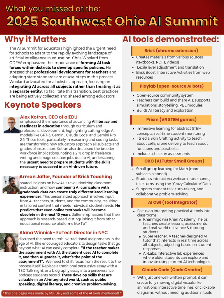 2025 Southwest Ohio AI Summit One-Pager | PDF | Artificial Intelligence ...