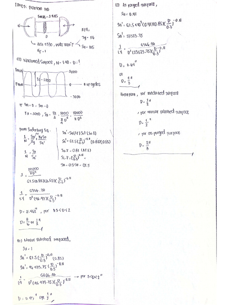 Design of Machine Elements - Faires Prob.142 | PDF