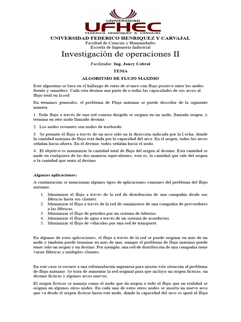 Introduccion Al Flujo Maximo | PDF