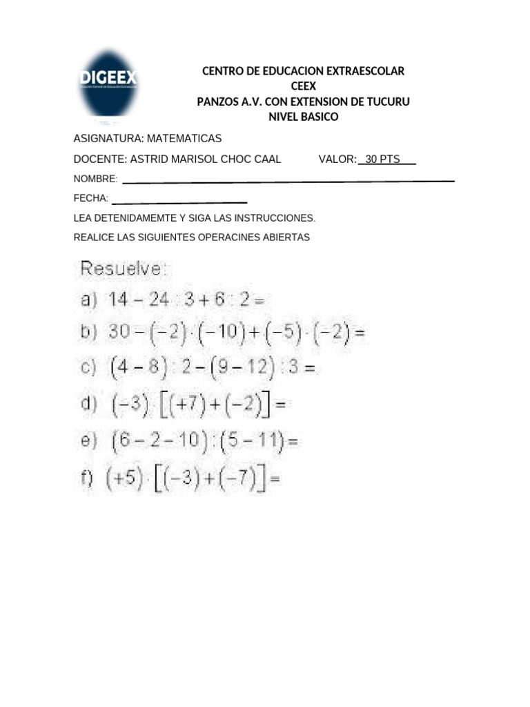 evaluaciones CEEX BASICO 2025 | PDF