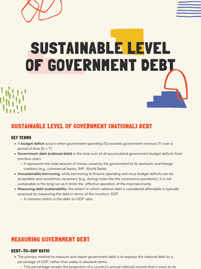 IB Economics - Sustainable Level of Government Debt | PDF | Government ...