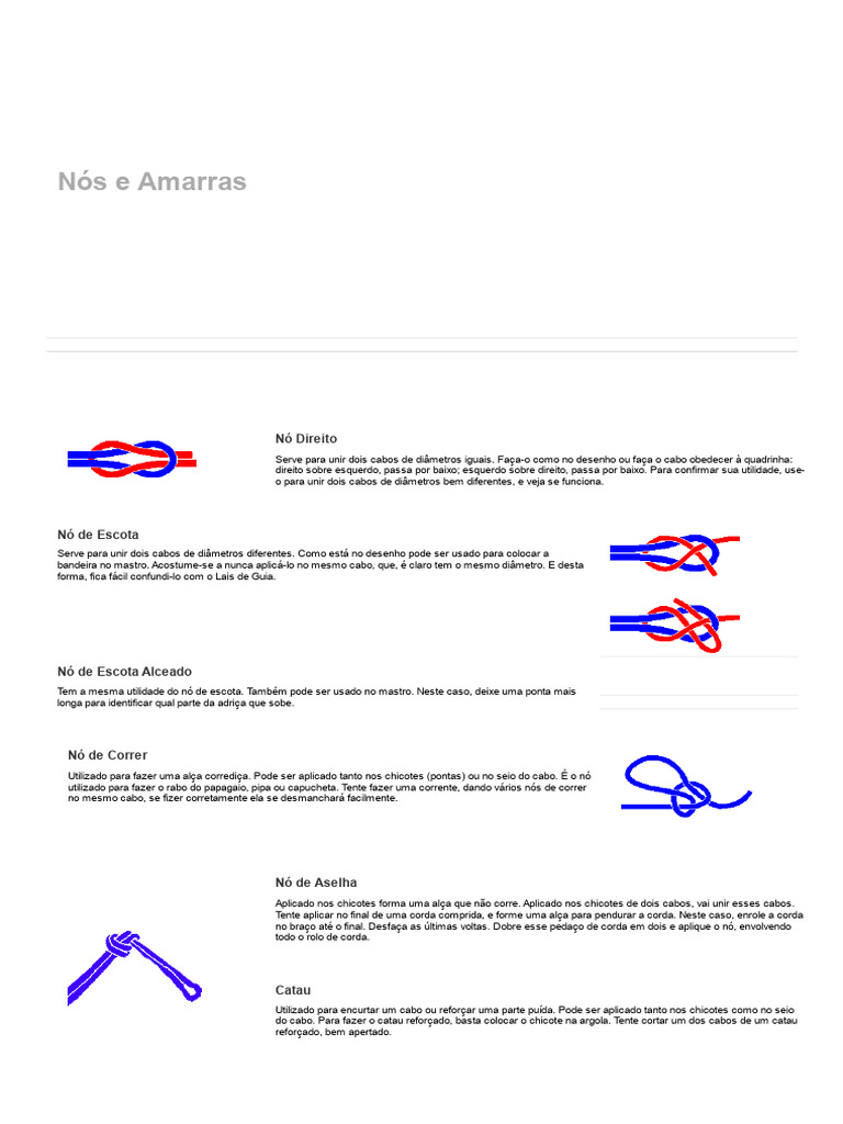 Nós e Amarras - Clube de Desbravadores Falcão Peregrino | PDF