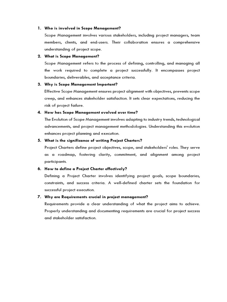PGDPM 102 - Short Question Answer - 2nd Part | PDF | Project Management | Risk Management