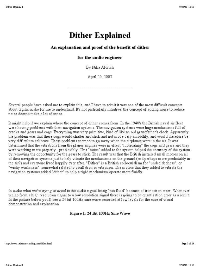 Dither Explained | PDF