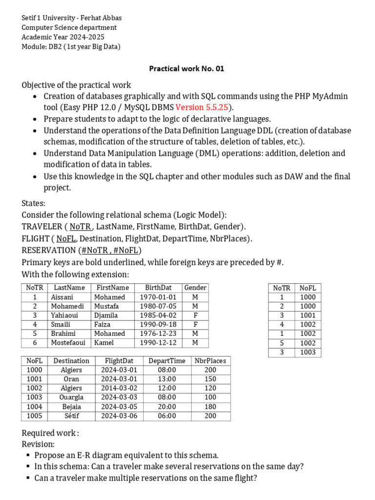 Practical Work N - 01-2025 | PDF | Databases | Data Management Software