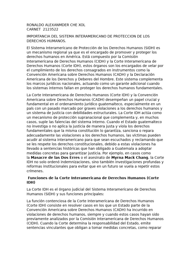 Importancia del SIDH en Guatemala | PDF | Derechos humanos | Guatemala