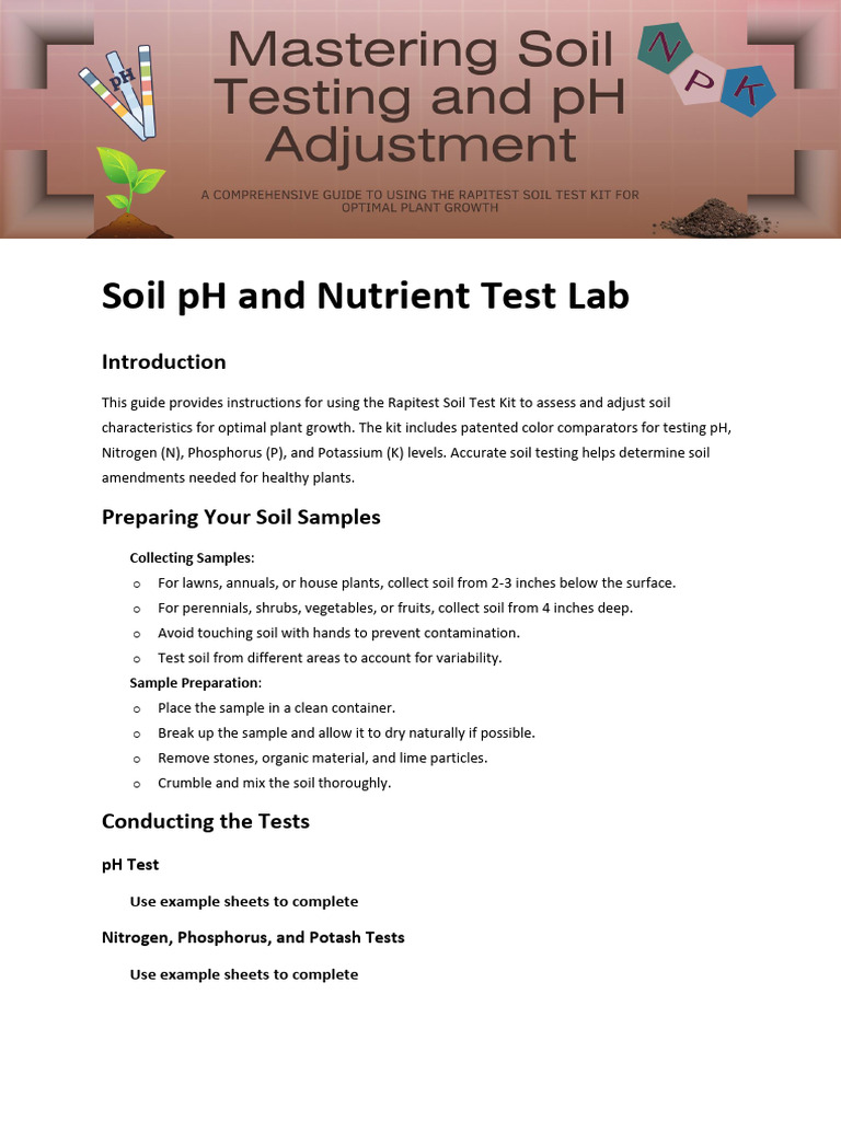 Kami Export - Thomas Calverley - Soil PH and Nutrient Test Lab | PDF ...