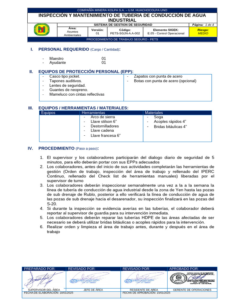 Pets-Sgjn-A.a-002 - Inspeccion y Mantenimiento de Linea de Tuberia ...