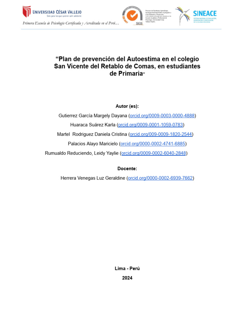Modelo Plan de Intervención Oficial | PDF | Autoestima | Adultos
