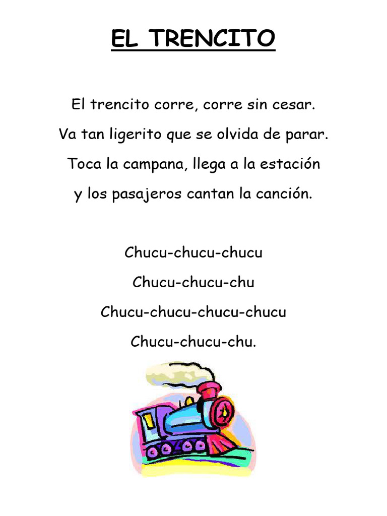 El Trencito: Canción y Coloreo | PDF