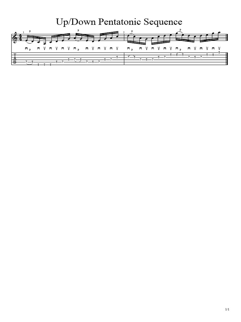 Up - Down Pentatonic Sequence | PDF