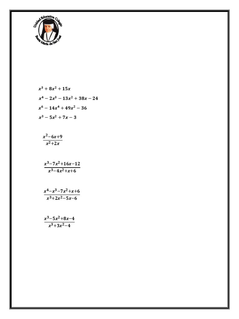 GUÍA DE EJERCICIOS # 2 MATEMÁTICA 5TO AÑO II LAPSO | PDF