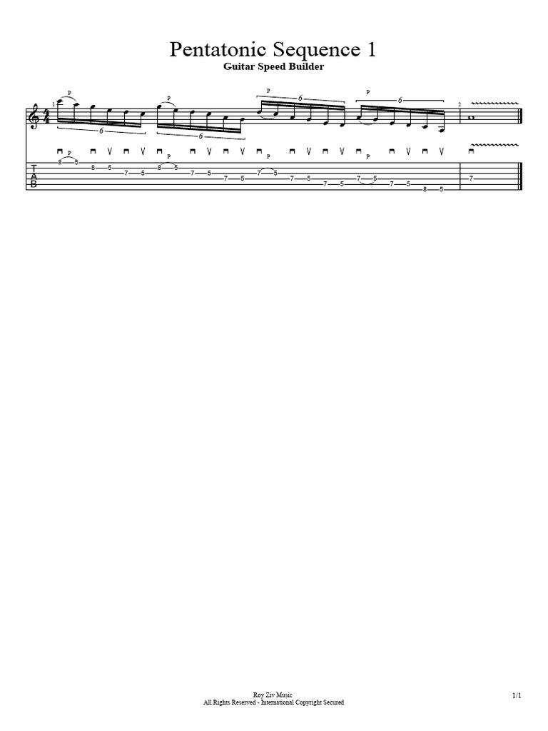 Pentatonic Sequence 1 Tabs | PDF