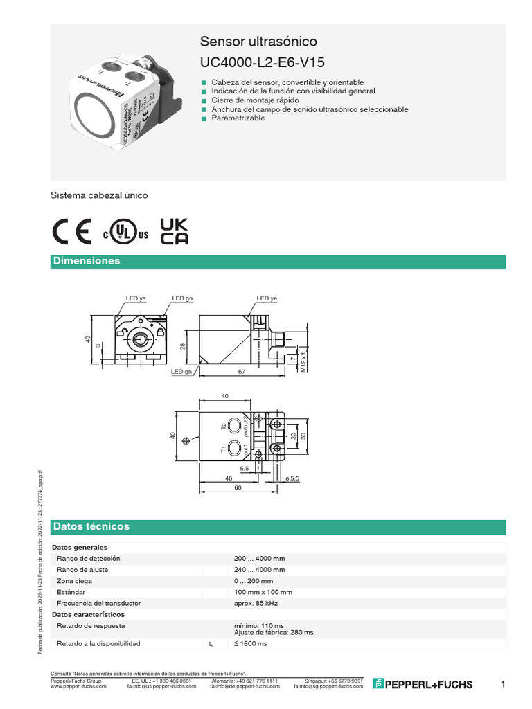 Sensor Ultrasónico UC4000 L2 E6 V15 | PDF | Informática | Ingeniería Informática