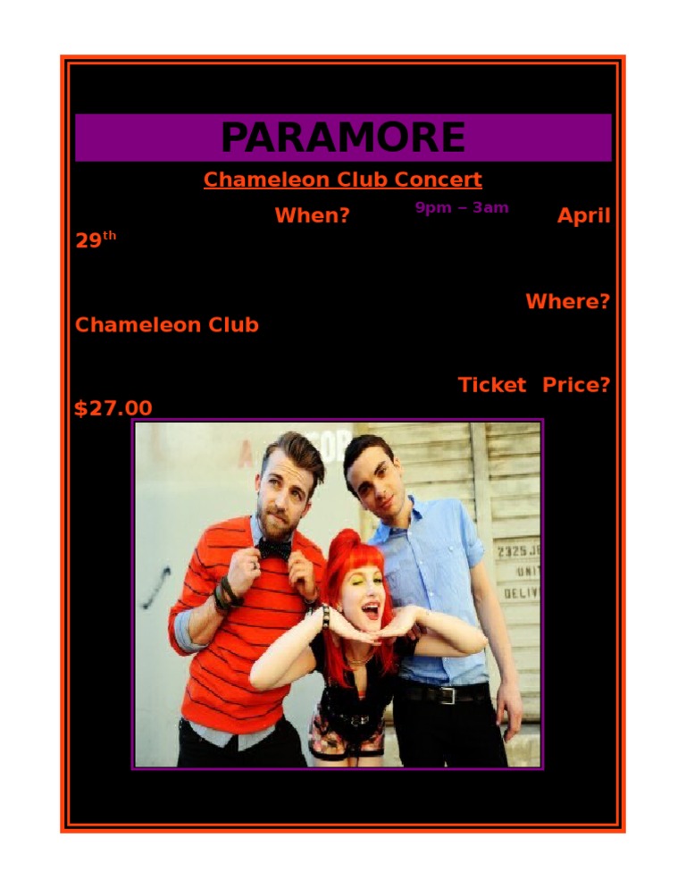 Paramore Concert at Chameleon Club | PDF
