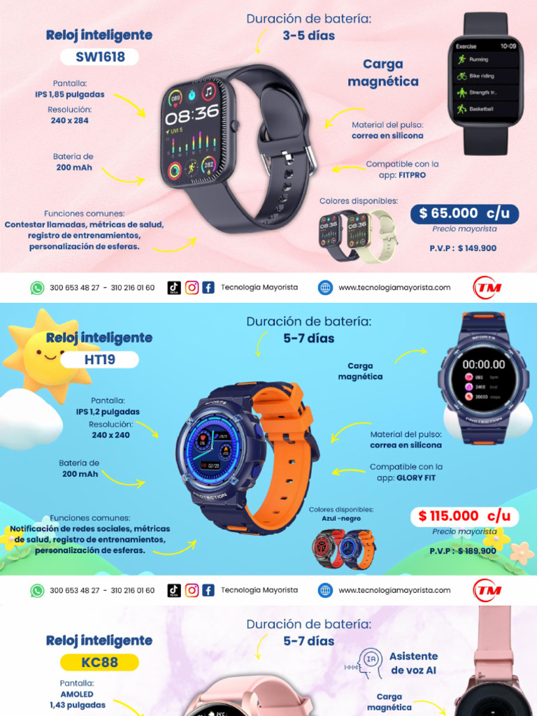 Relojes inteligentes: Precios y modelos | PDF