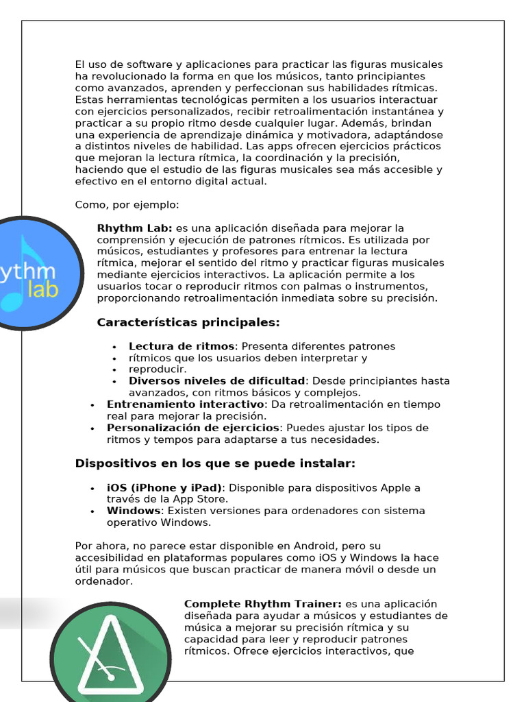 El uso de software y aplicaciones para practicar las figuras musicales ha revolucionado la forma ...