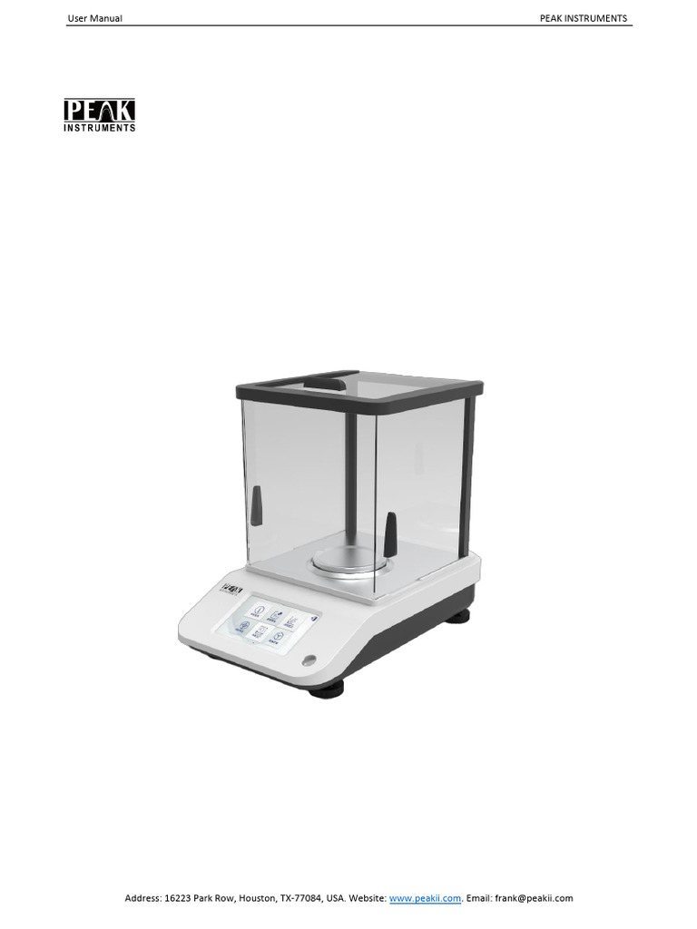Analytical Balance User Manual | PDF | Weighing Scale | Weight
