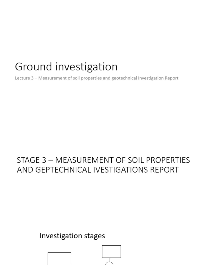 Lecture 3 - Soil Testing and Geotechnical Investigation Report | PDF ...