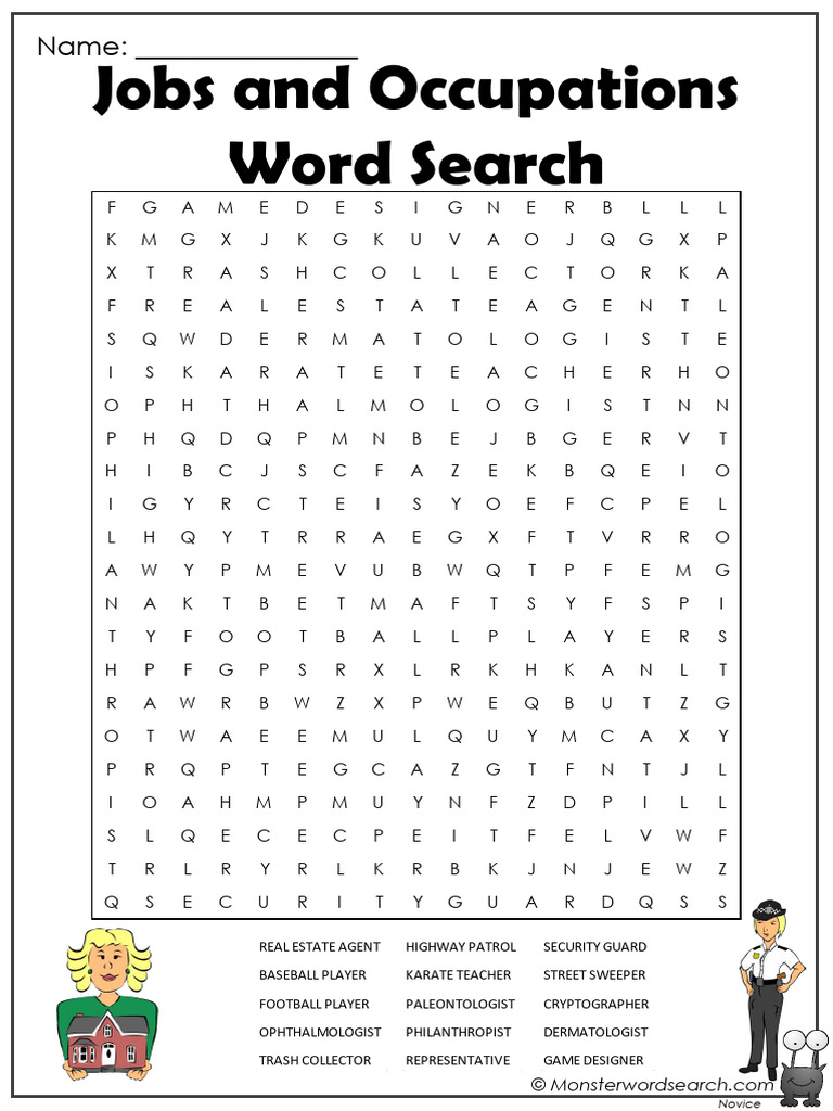 Jobs and Occupations Word Search | PDF