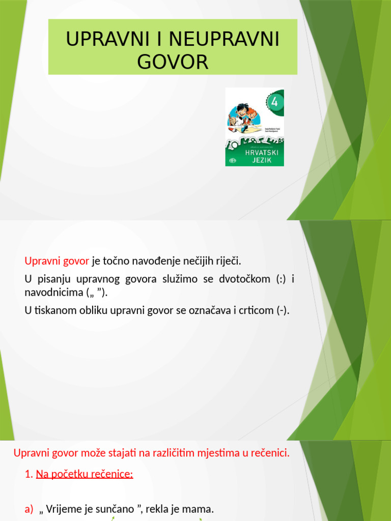 Upravni I Neupravni Govor | PDF