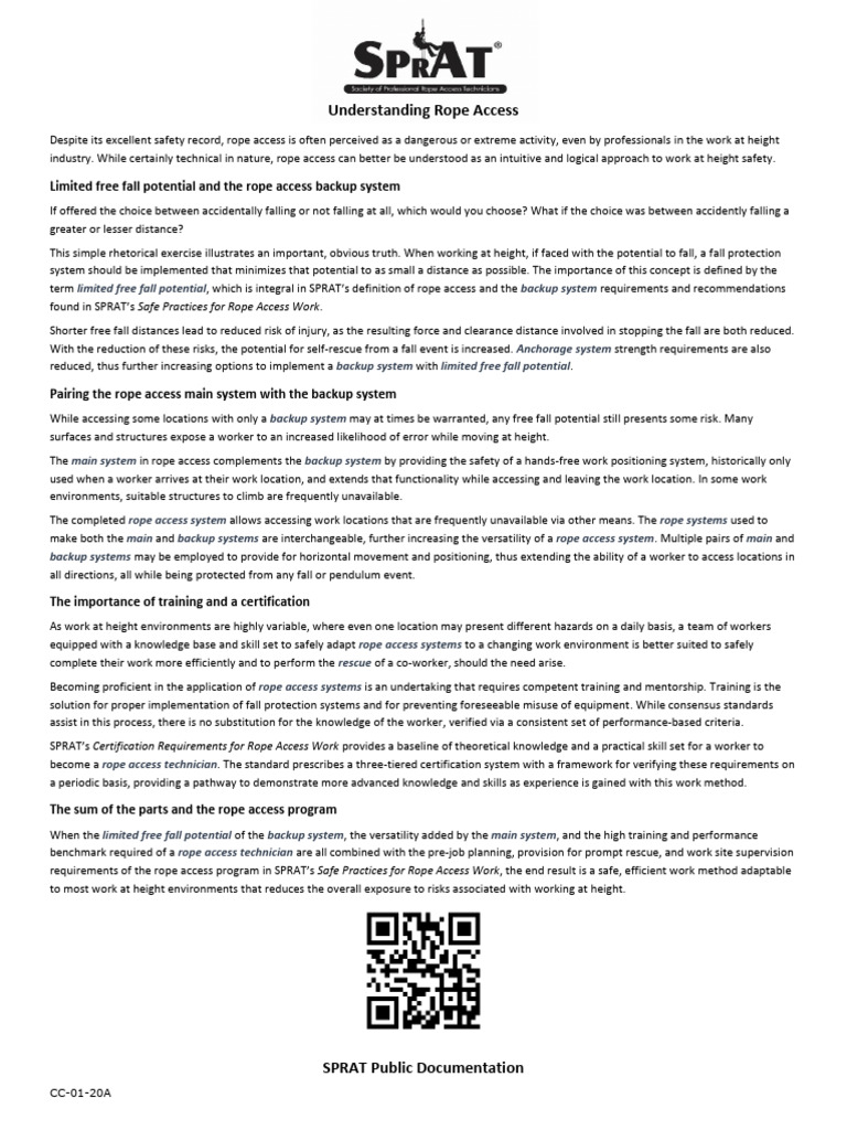 Understanding Rope Access CC 01 20A | PDF | Risk | Safety