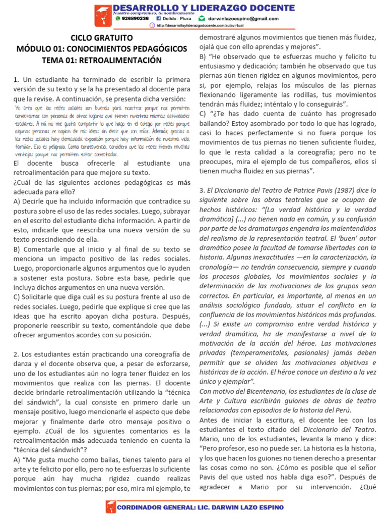 Tema 01 Modulo01 Retroalimentacion Gratuito SR | PDF