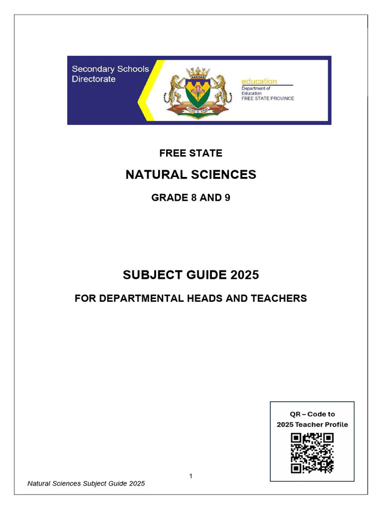 Natural Sciences Guide for Grades 8-9 2025 | PDF | Light | Educational ...