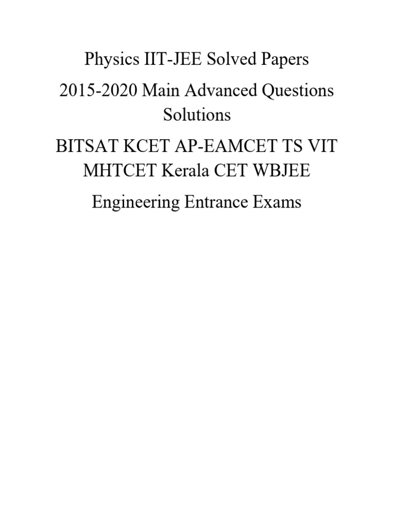 DC Pandey Objective Physics Part 1 Volume I For Class 11 - Physics IIT JEE Solved Papers 2015 ...