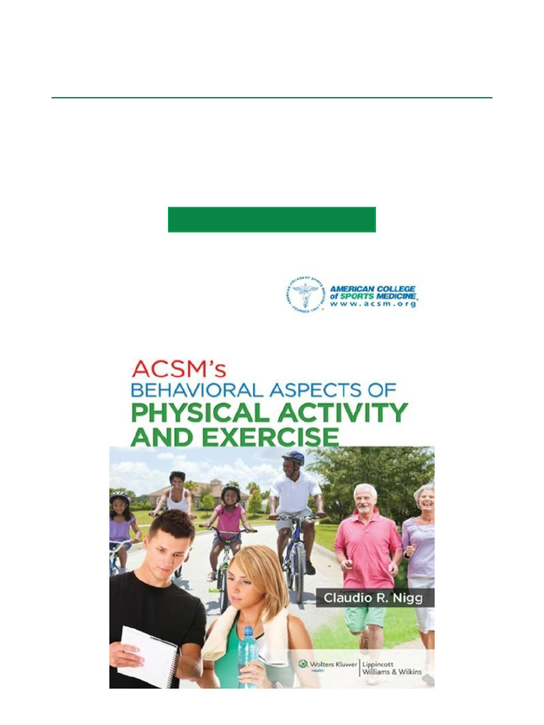 ACSM's Behavioral Aspects of Physical Activity and Exercise - 1st ...