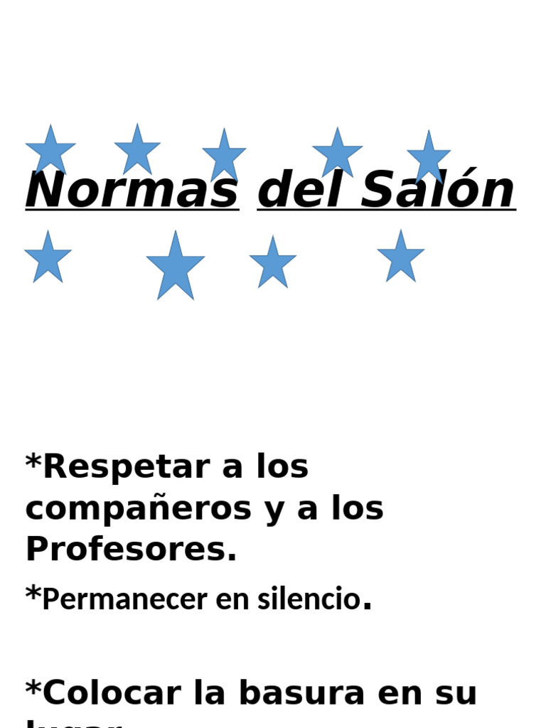 Normas de Conducta en el Salón | PDF