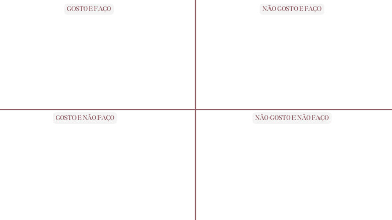 Tabela Gosto e Não Gosto | PDF