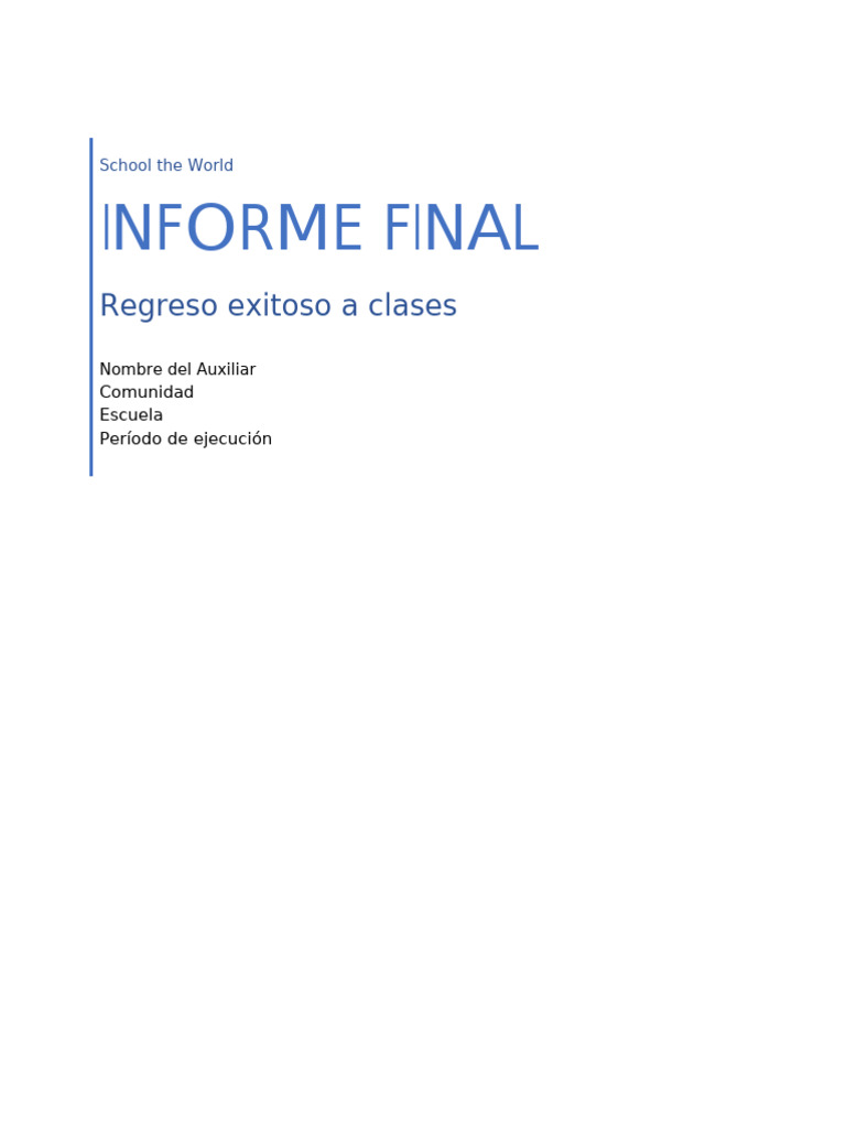 Formato - Informe Final REC - Lectura | PDF
