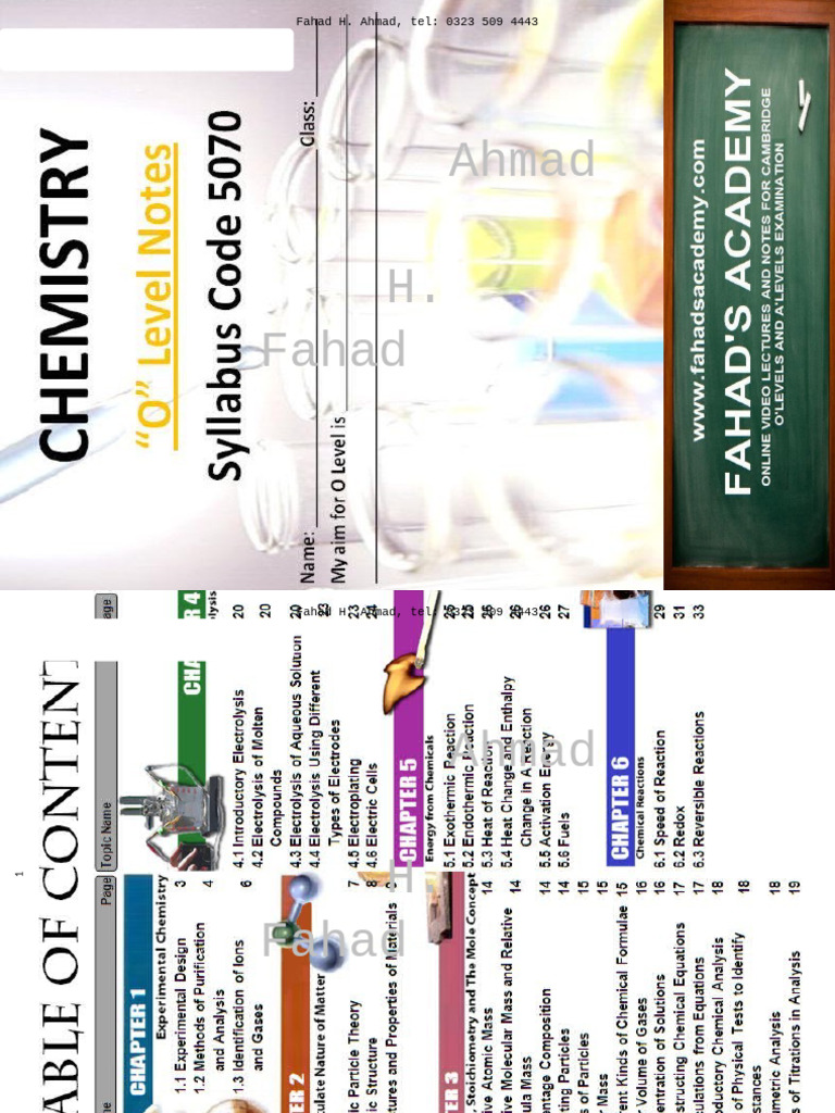aa-O-Level-Chemistry-Notes-watermarked-protected | PDF | Ion | Chemical ...