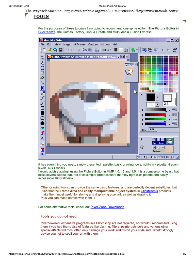 Mark's Pixel Art Tutorial 2 | PDF