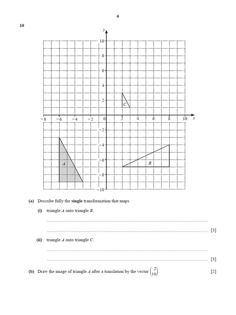 IGCSE Mathematics 0580 - 21 Paper 2 (Extended) .Transformations | PDF