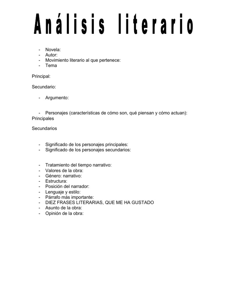 Analisis Literario | PDF