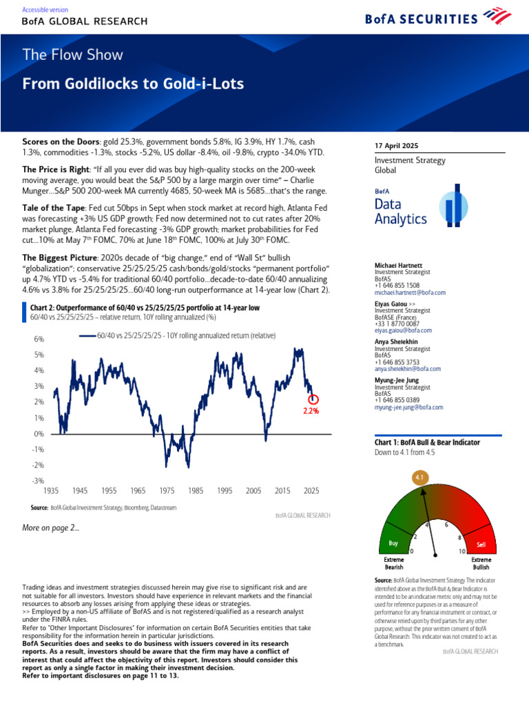 BofA - Hartnett - The Flow Show From Goldilocks To Gold-i-Lots ...