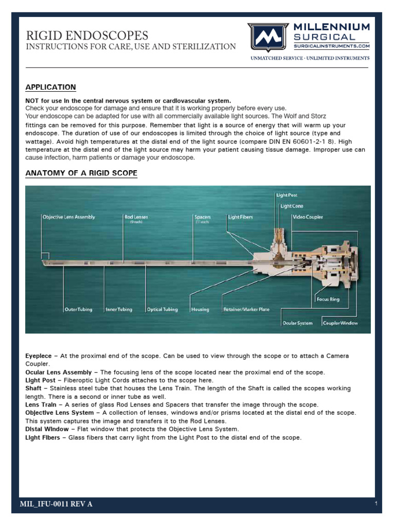 Rigid Endoscope Care and Sterilization Guide | PDF | Sterilization ...