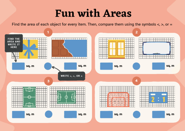 Fun W: Areas - Unit 4 Math (School) | PDF