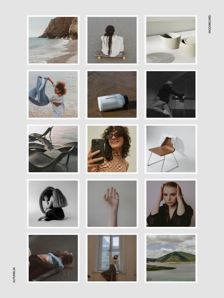 Grey Clean Aesthetic Modern Seasonal Outlook Photo Collage Cover Page ...