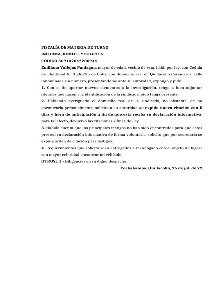 Informa, Remite, y Solicita | PDF